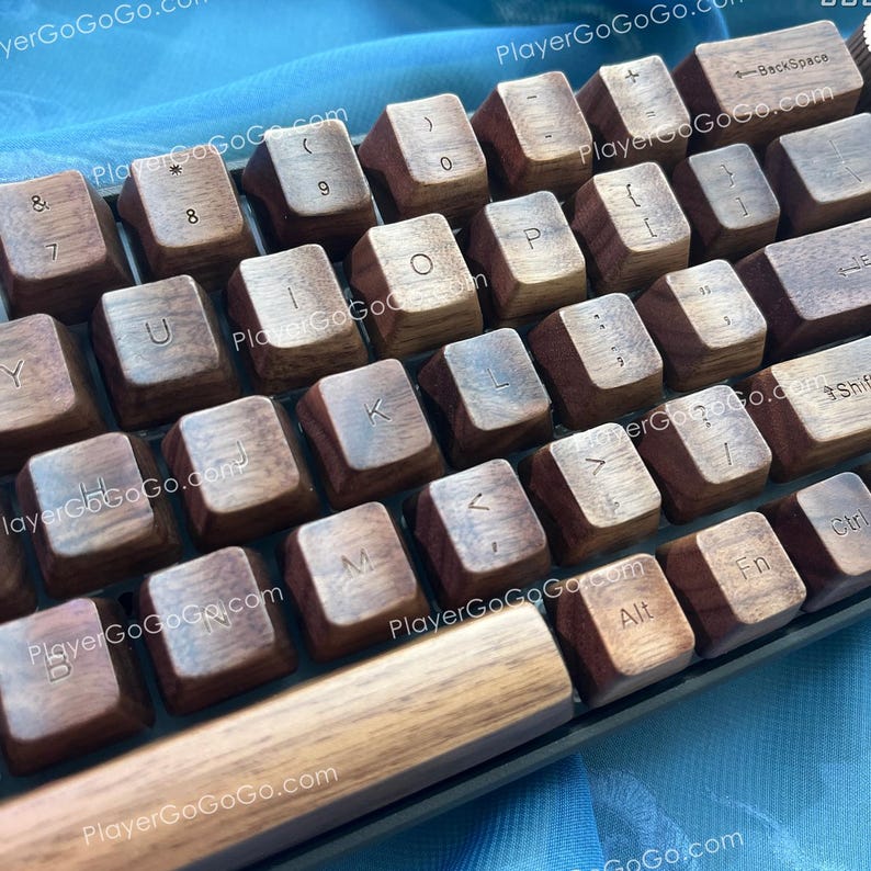 High Quality Rosewood / Walnut Wood Keycap Set, Custom 61 / 87 / 96 ...