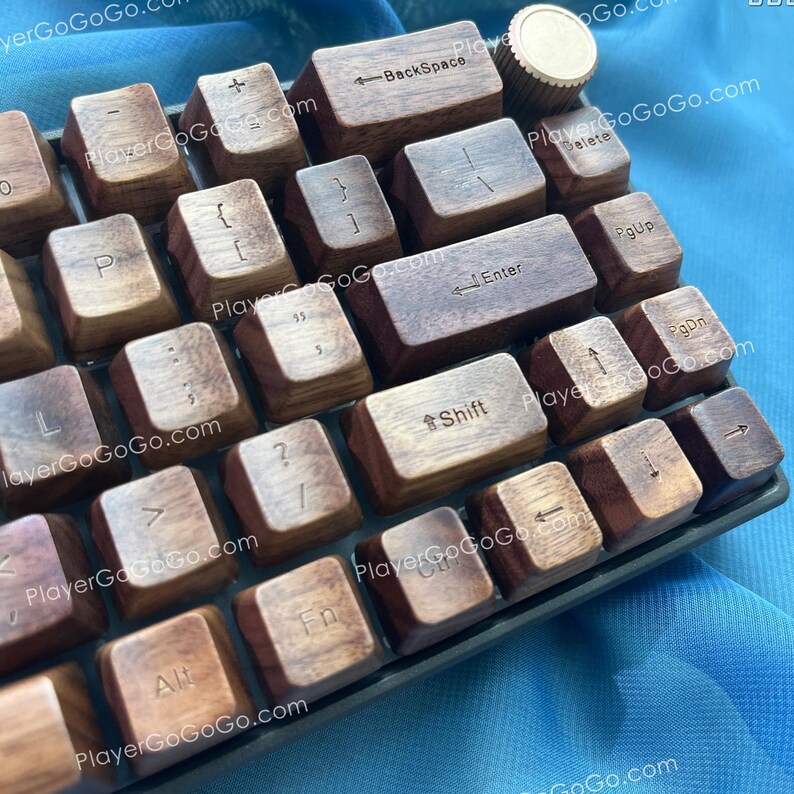 High Quality Rosewood / Walnut Wood Keycap Set, Custom 61 / 87 / 96 ...