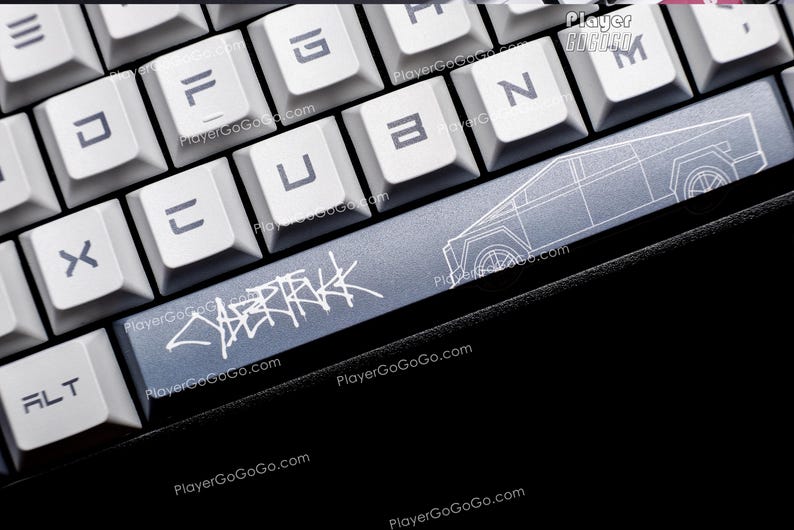 Tesla Cybertruck Fanart RGB Mechanical Keyboard / Keycap Set With ...