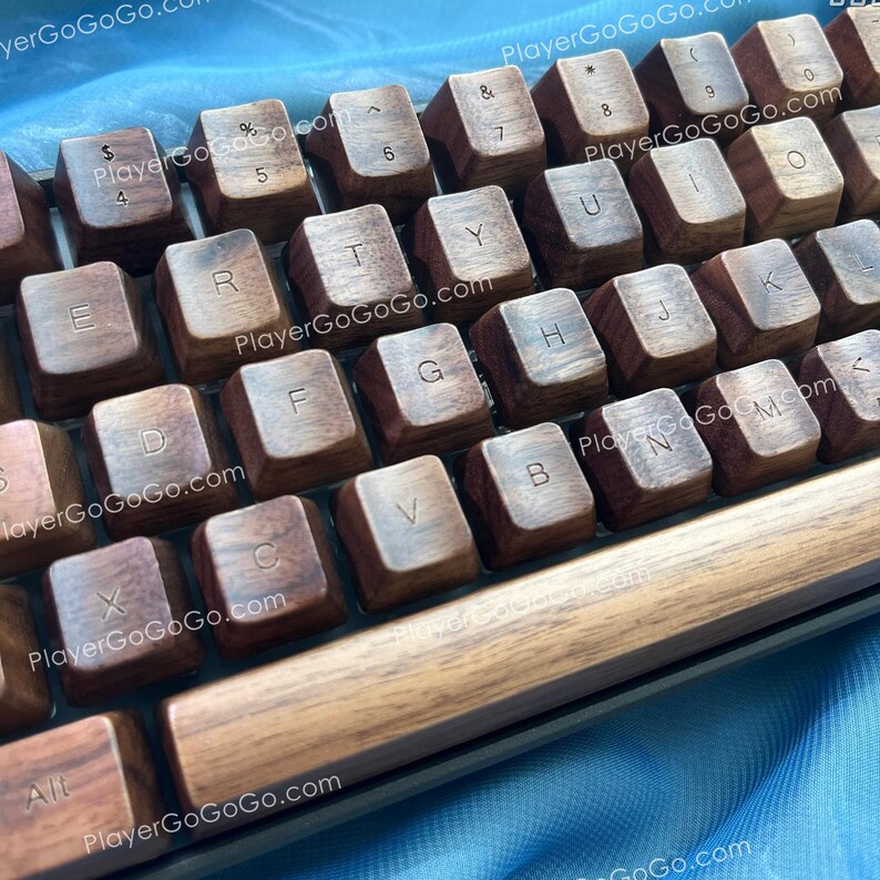 High Quality Rosewood / Walnut Wood Keycap Set, Custom 61 / 87 / 96 ...