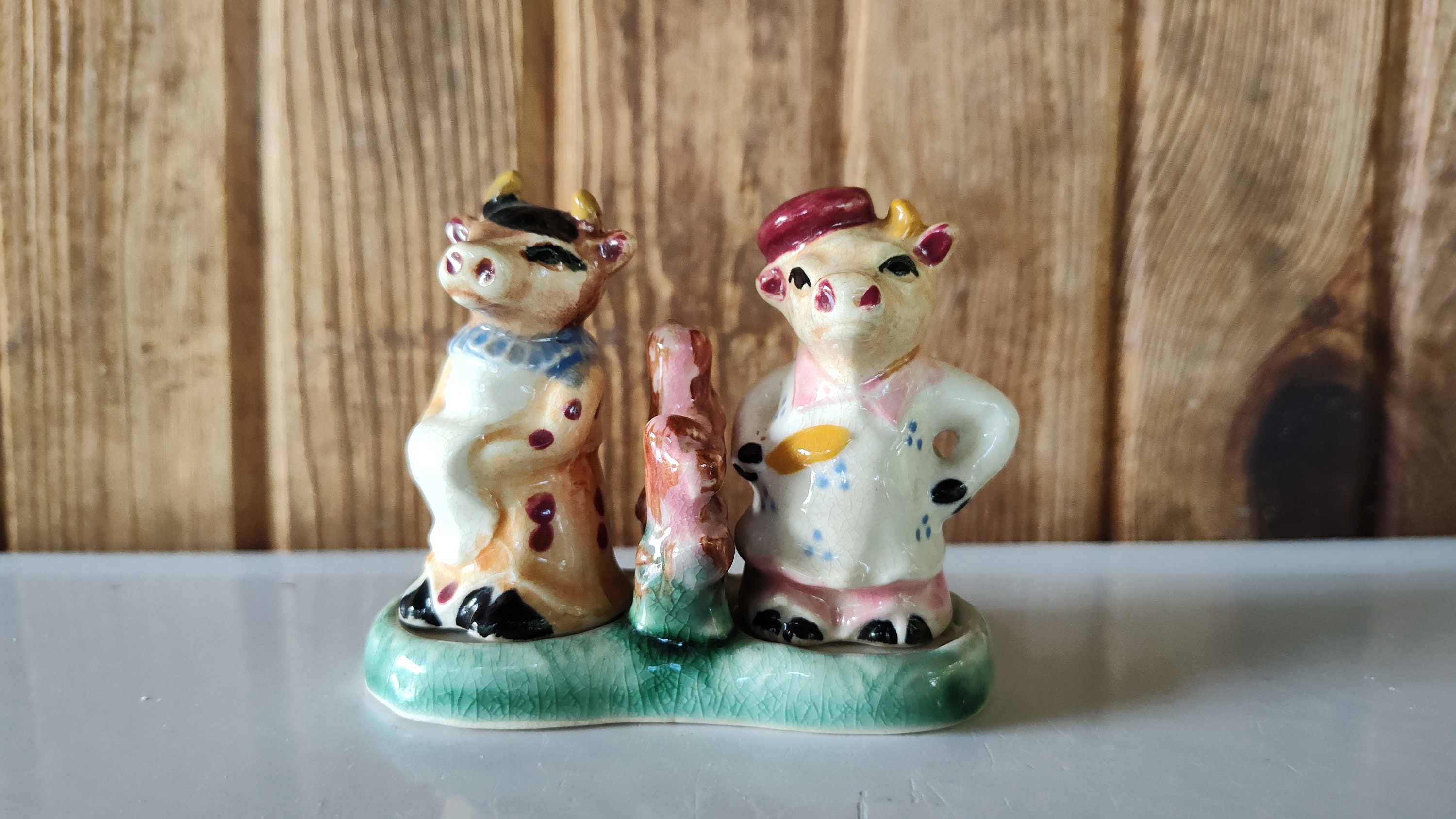 Vintage Cow Salt and Pepper Shakers, Cute Cow Couple Salt and Pepper ...