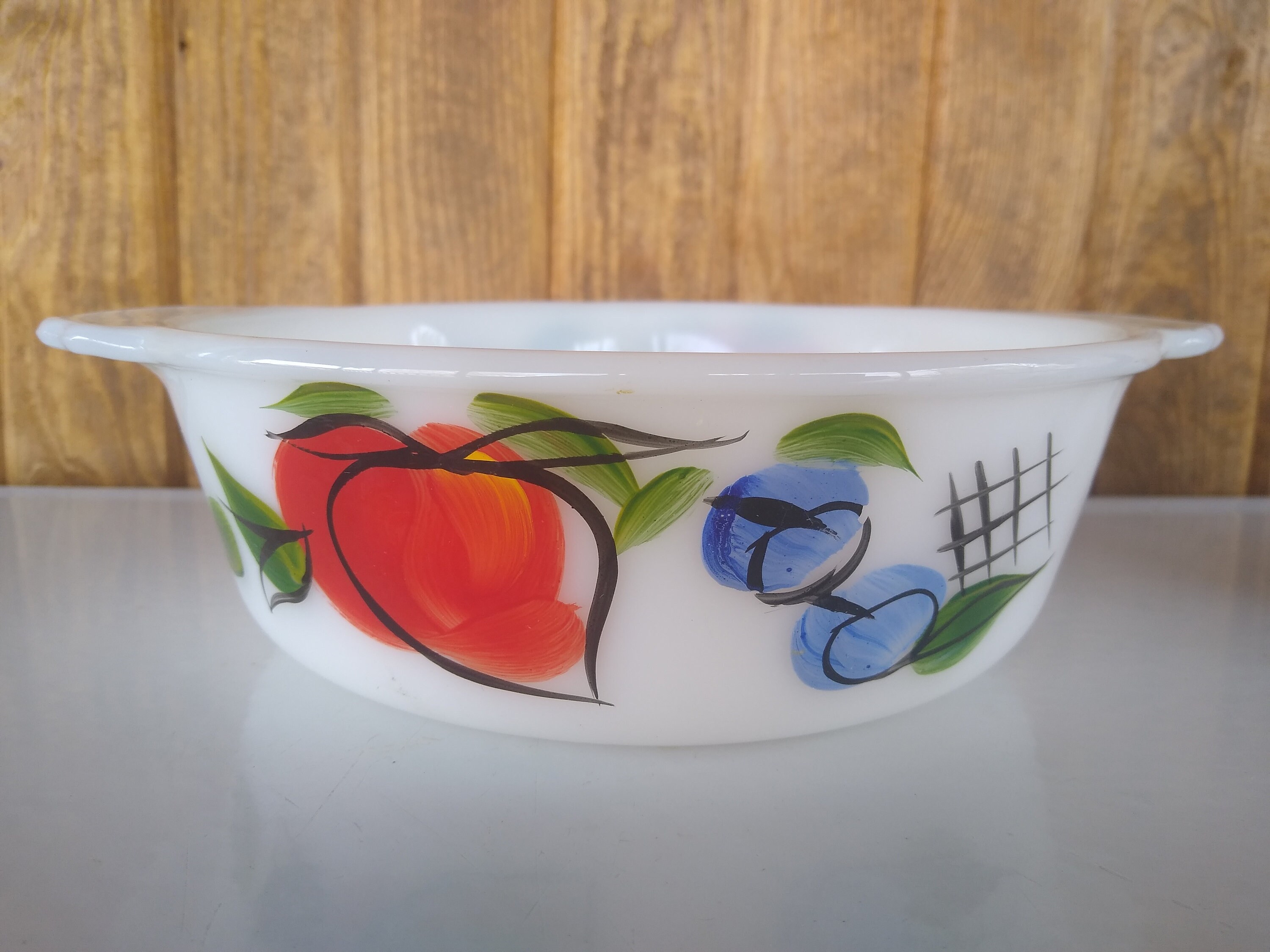 Vintage Fire King Gay Fad Bowl, Fire King Casserole Dish, Milk Glass - Etsy