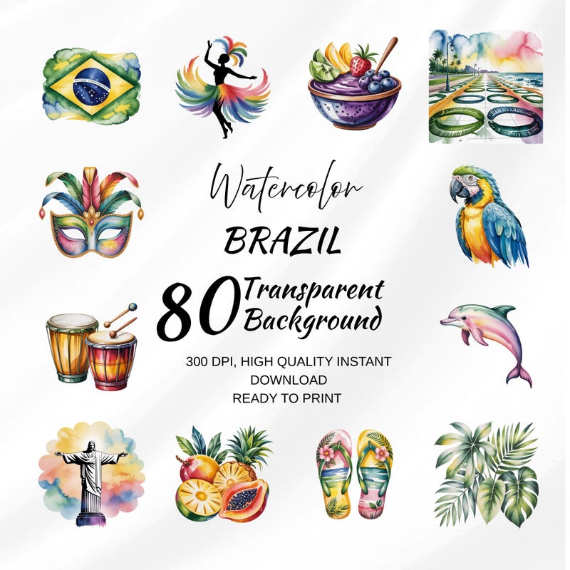 Brazil Clipart Bundle - Etsy