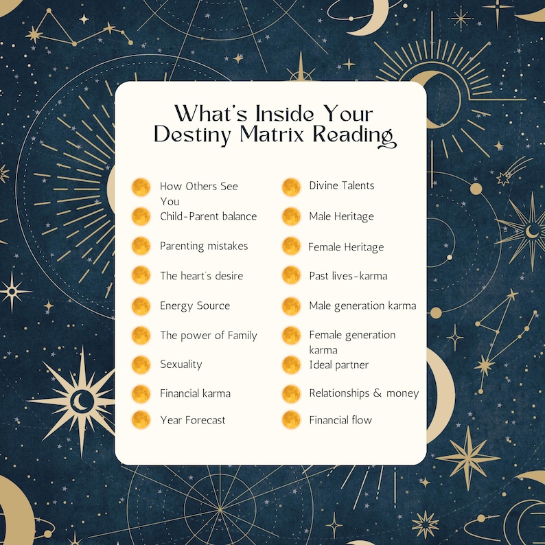 Detailed Destiny Matrix Reading | Personalized Numerology Soul Report ...