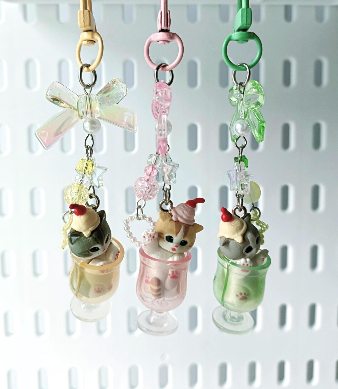 Mofusand Cream Soda Cat Keychains: Kawaii Trinket Bag Charms ...
