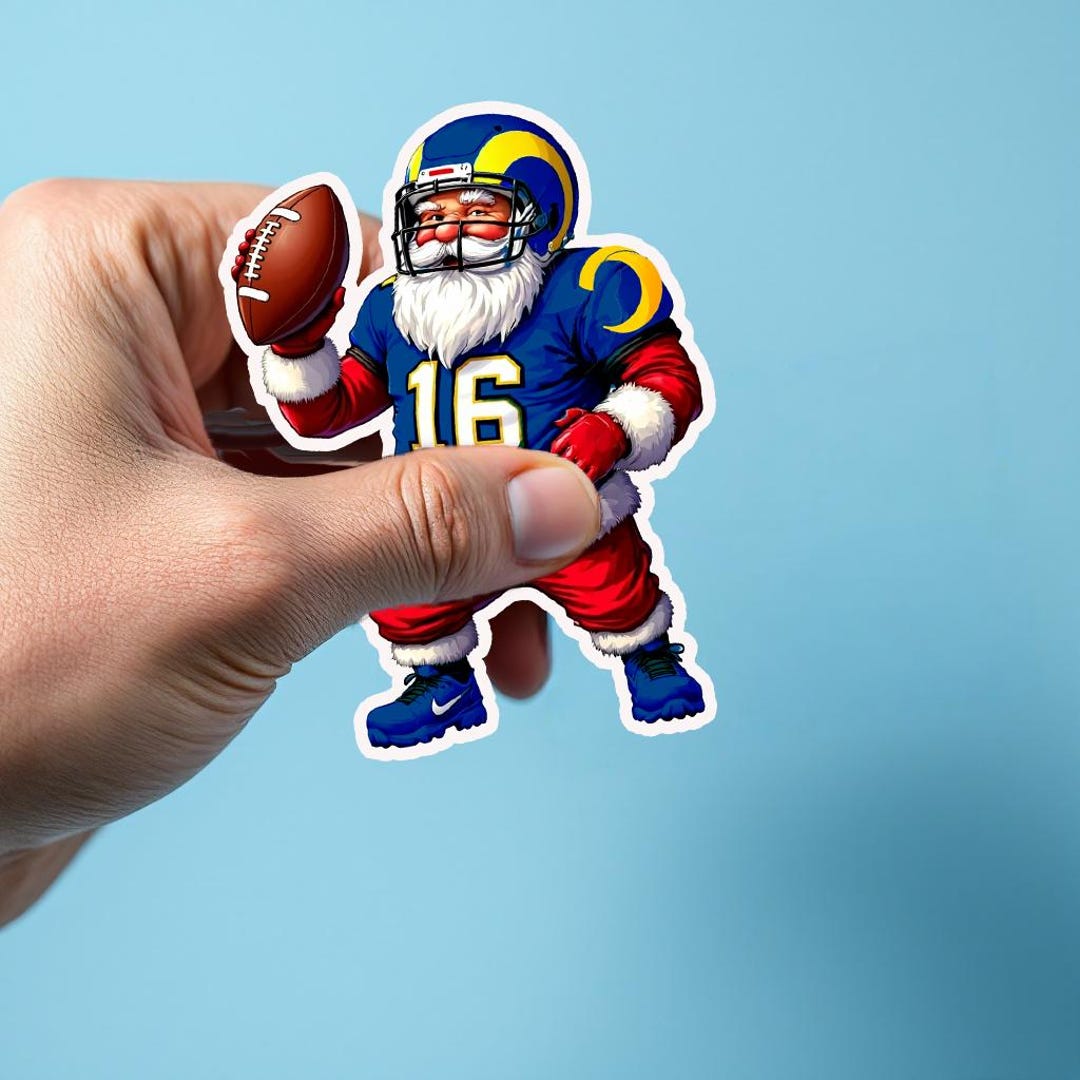 LA Rams Fan Santa Claus Vinyl Sticker | Football Fan Gift Christmas ...