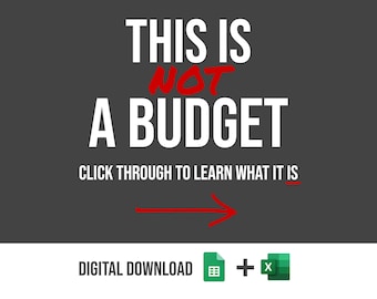 Budget Template Spreadsheet | Simple Spending Plan NOT a Budget | Excel ...
