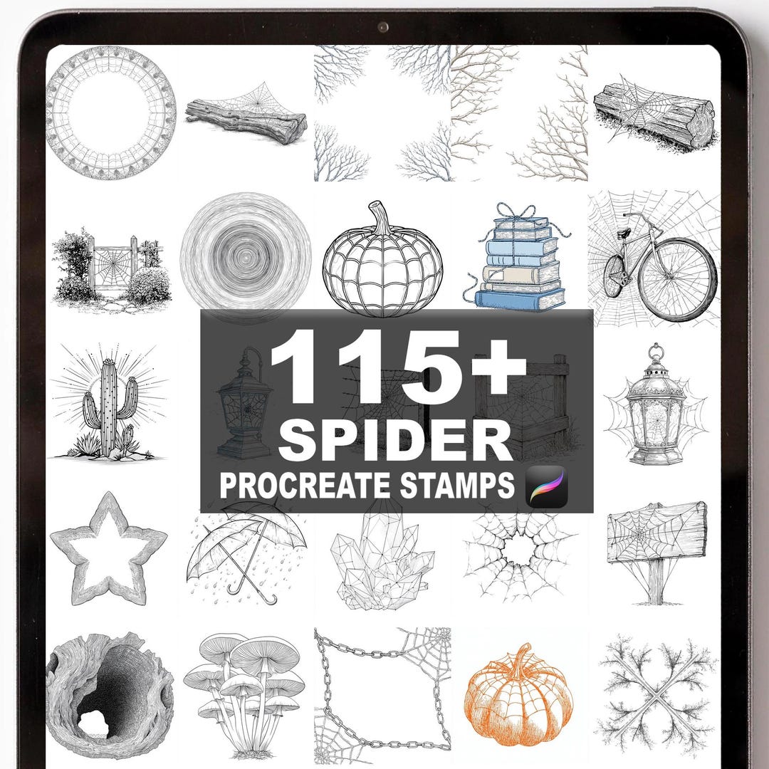 115+ Procreate Spider Web Brushes | Procreate Stamps | Instant Digital ...