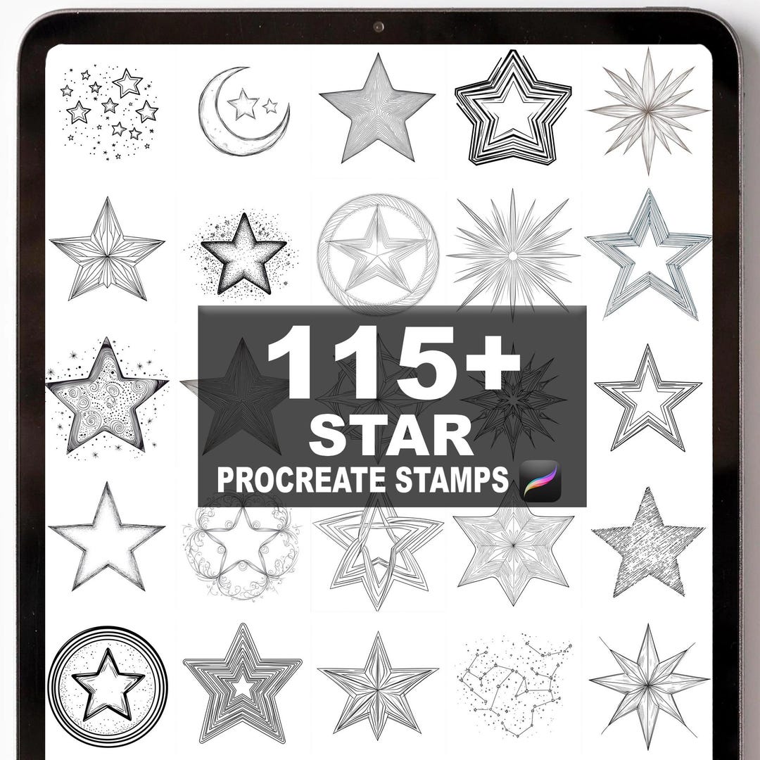 115+ Procreate Star Brushes | Procreate Stamps | Instant Digital ...
