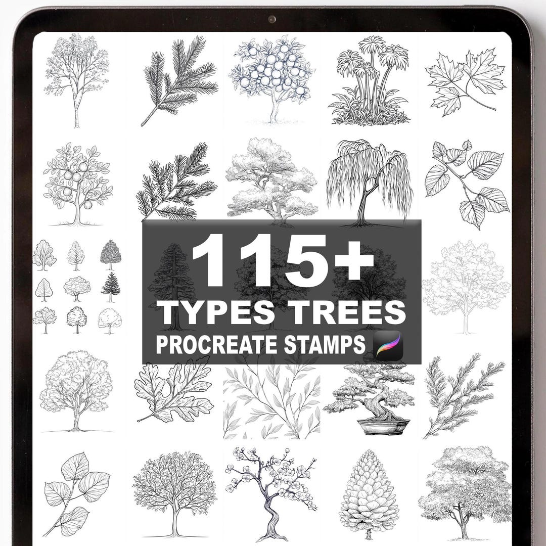 115+ Procreate All Types of Tress Brushes | Procreate Stamps | Instant ...