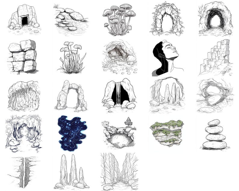 115+ Procreate Mysterious Cave Brushes | Procreate Stamps | Instant ...