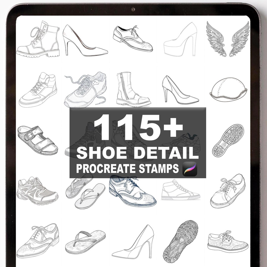 115+ Procreate Shoe Detail Brushes | Procreate Stamps | Instant Digital ...