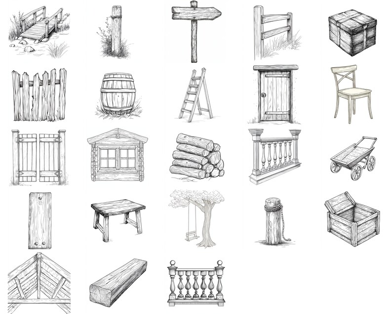 115+ Procreate Rustic Wood Brushes | Procreate Stamps | Instant Digital ...