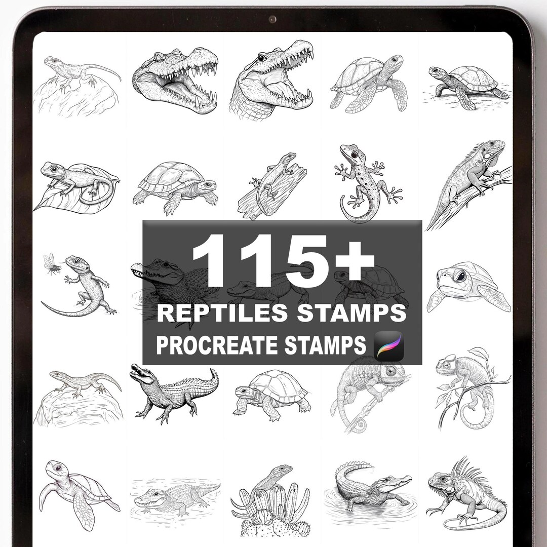 115+ Procreate Reptiles Brushes | Procreate Stamps | Instant Digital ...