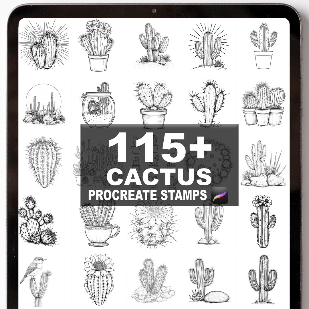 115+ Procreate Cactus Brushes | Procreate Stamps | Instant Digital ...