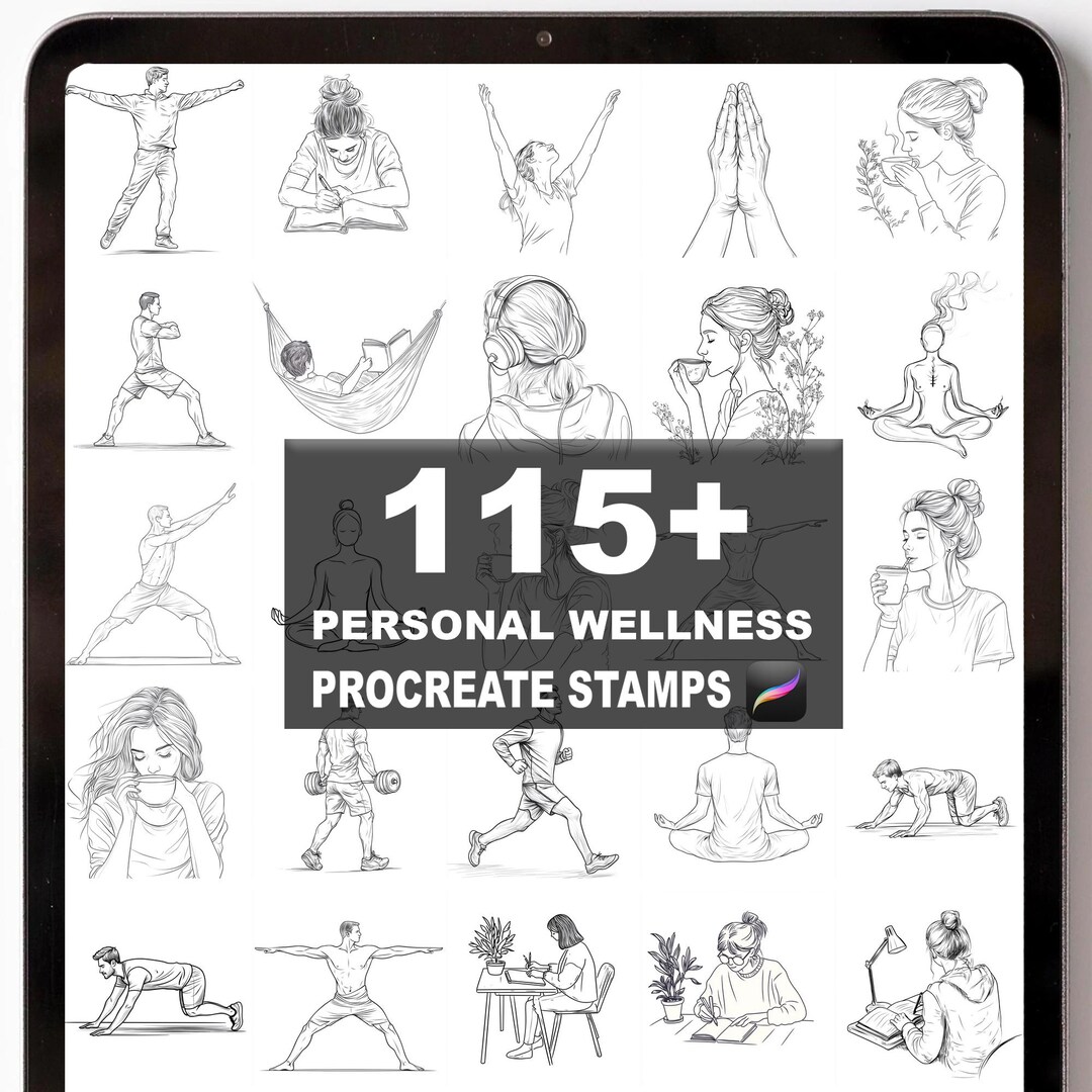 115+ Procreate Personal Wellness Brushes | Procreate Stamps | Instant ...