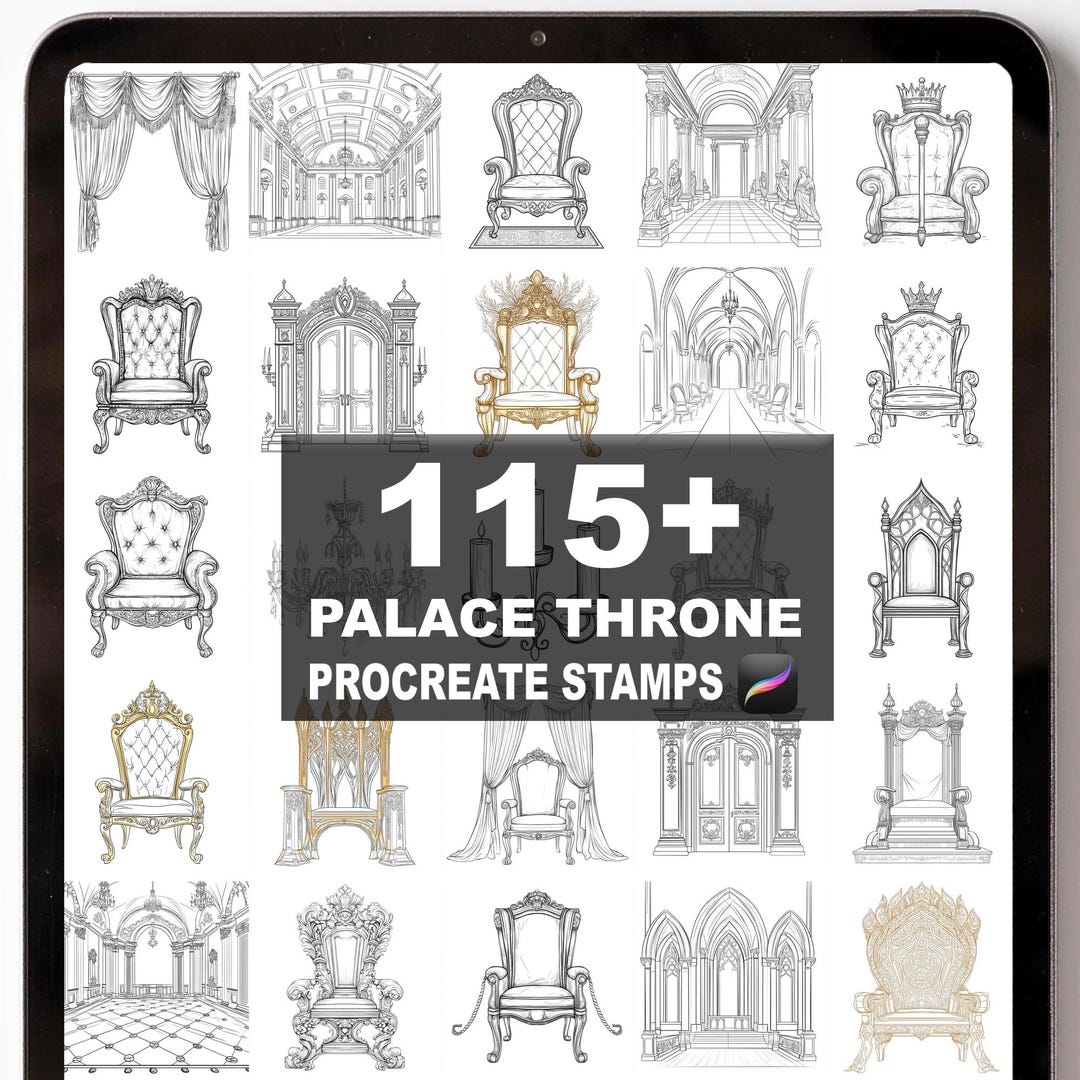 115+ Procreate Palace Throne Room Brushes | Procreate Stamps | Instant ...