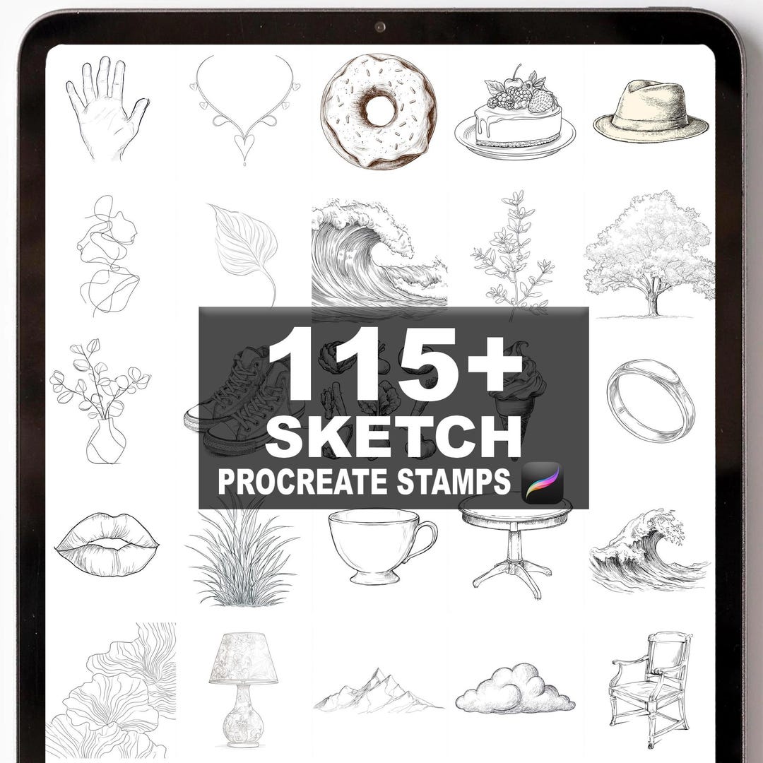 115+ Procreate Sketch Brushes | Procreate Stamps | Instant Digital ...