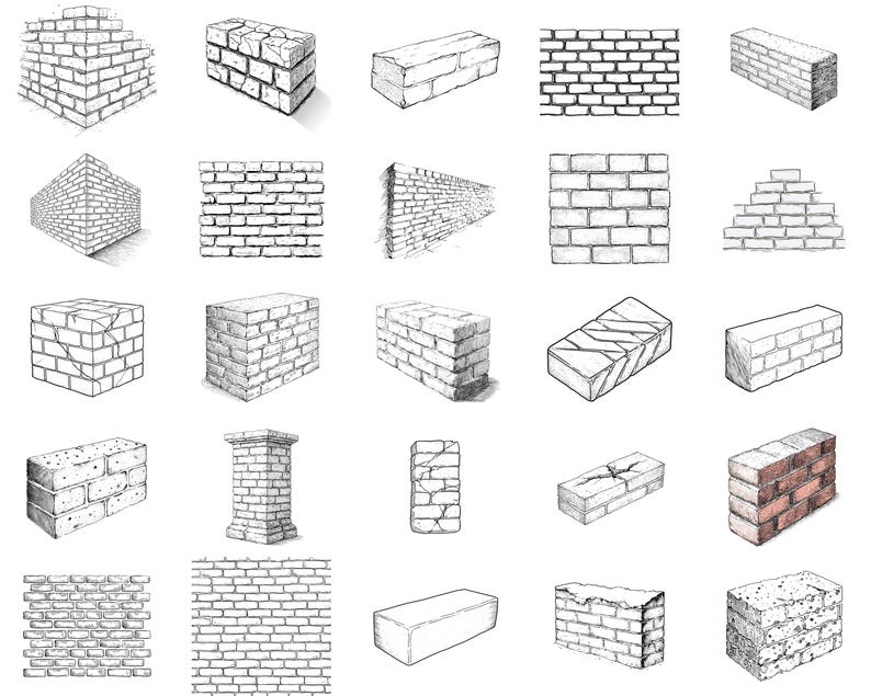 115+ Procreate Brick Brushes | Procreate Stamps | Instant Digital ...