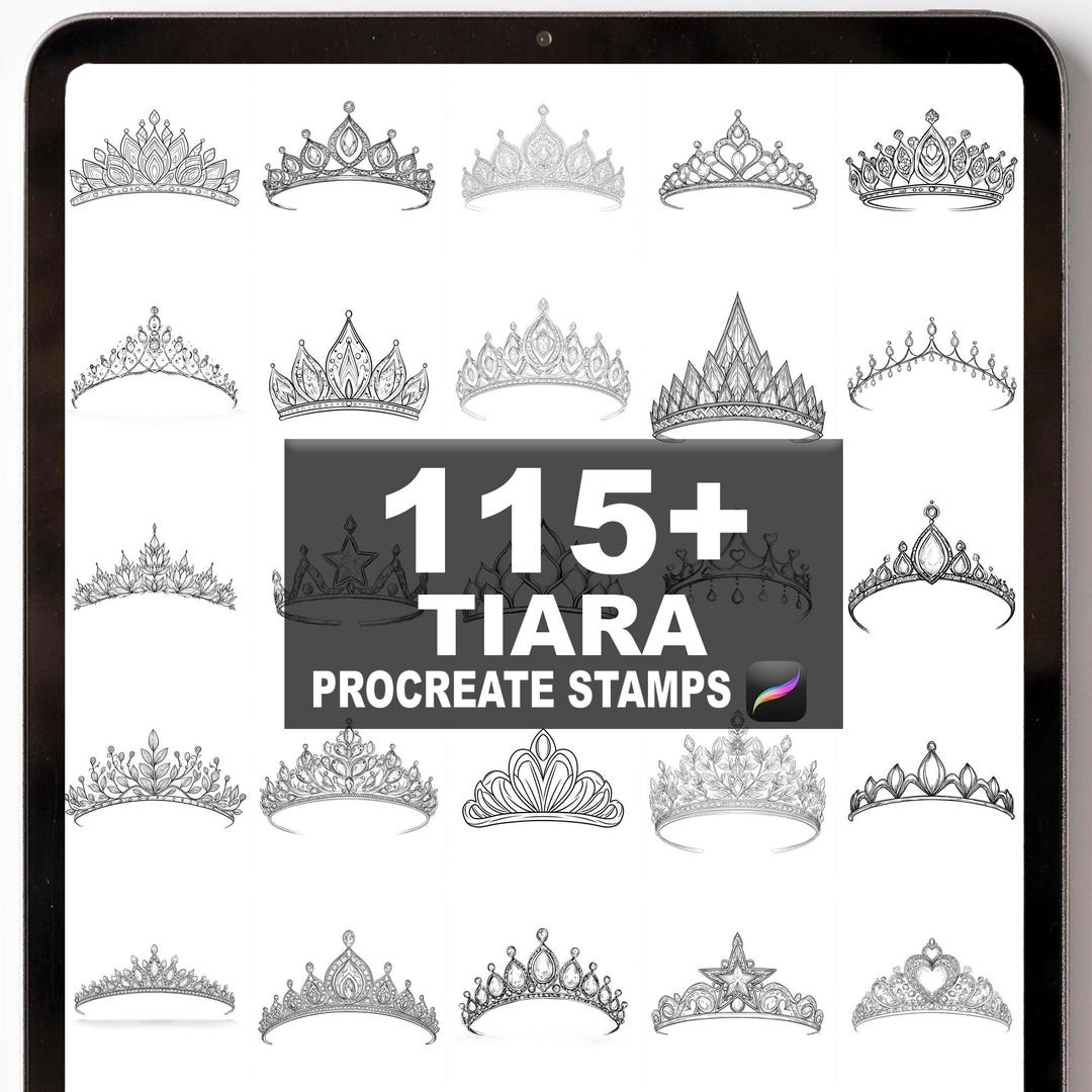 115+ Procreate Tiara Brushes | Procreate Stamps | Instant Digital ...