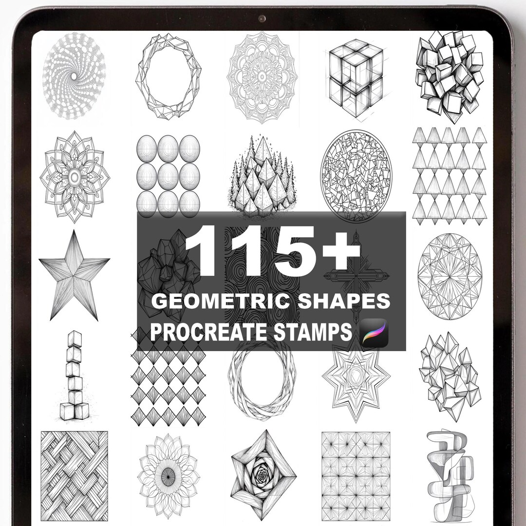 115+ Procreate Geometric Shapes Brushes | Procreate Stamps | Instant ...