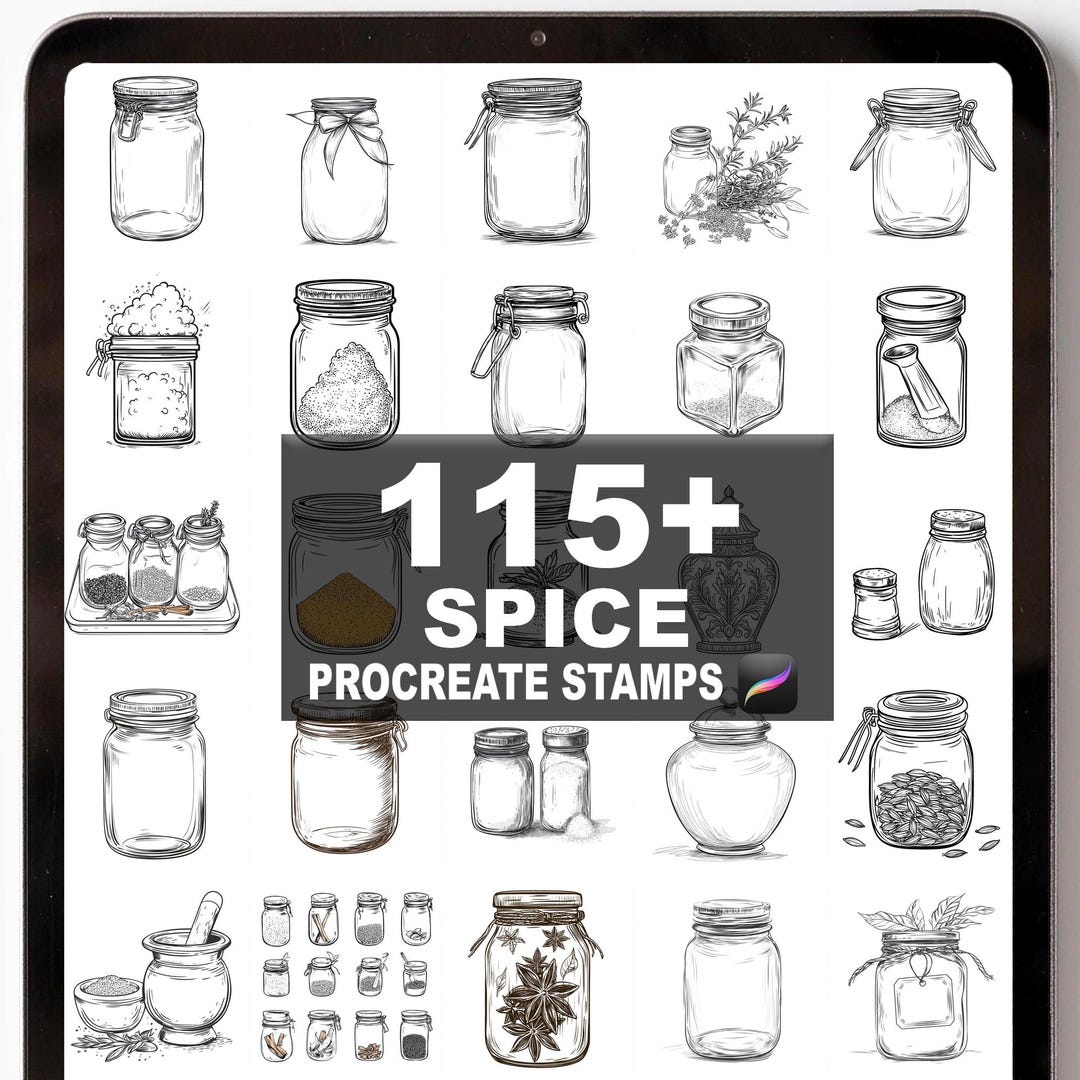 115+ Procreate Spice Jar Brushes | Procreate Stamps | Instant Digital ...