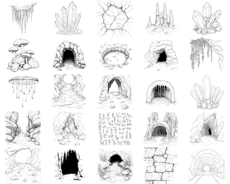 115+ Procreate Mysterious Cave Brushes | Procreate Stamps | Instant ...