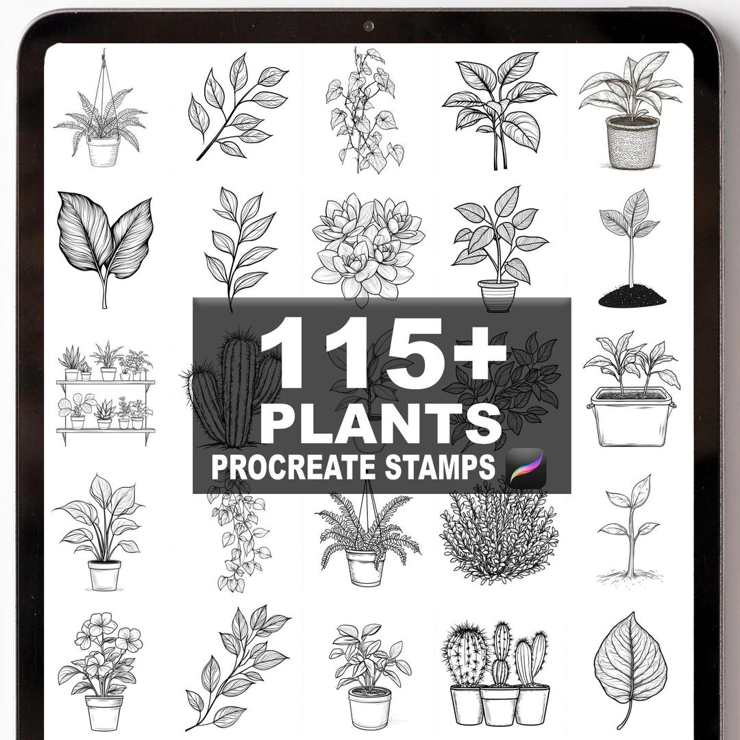 115+ Procreate Plants Brushes | Procreate Stamps | Instant Digital ...
