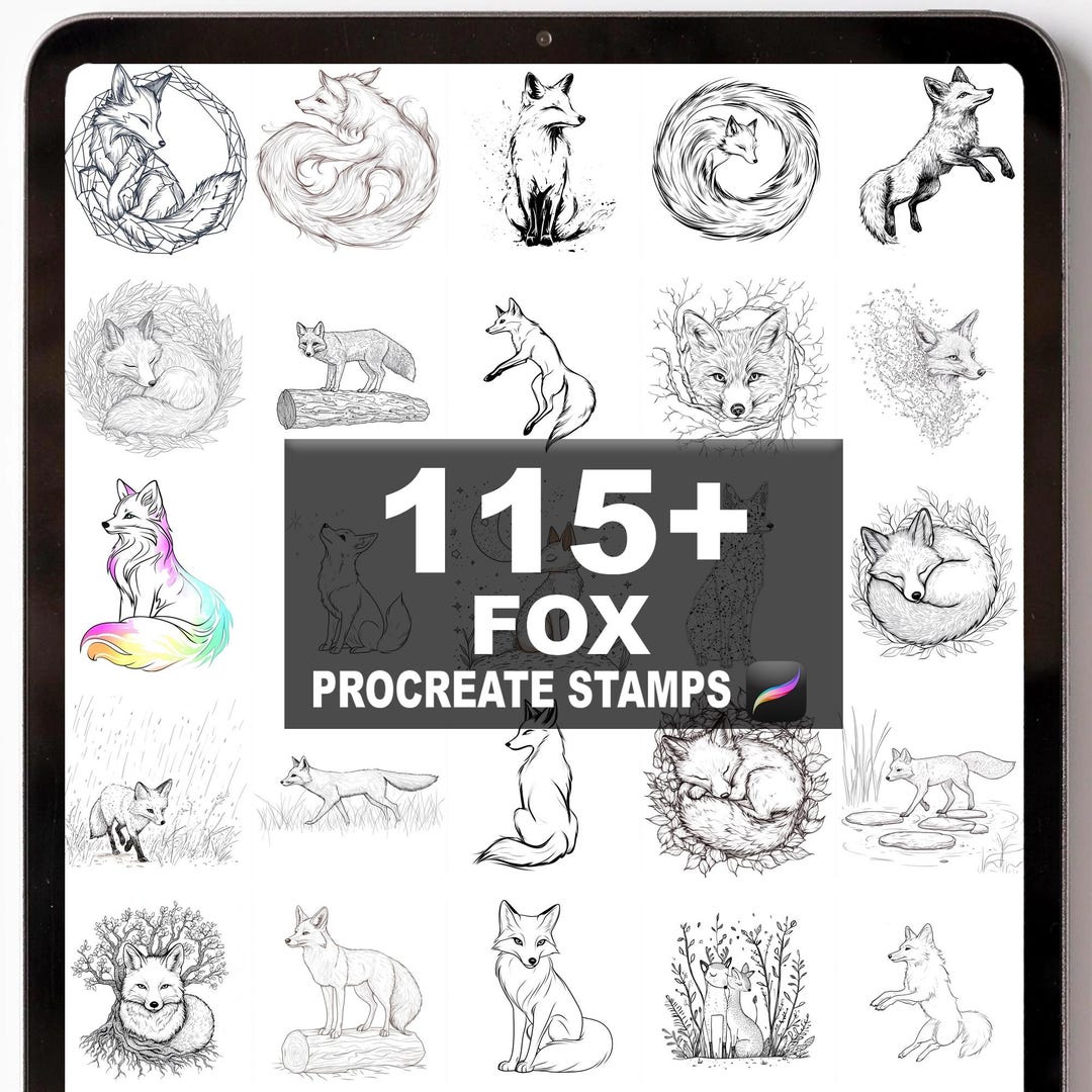 115+ Procreate Fox Brushes | Procreate Stamps | Instant Digital ...