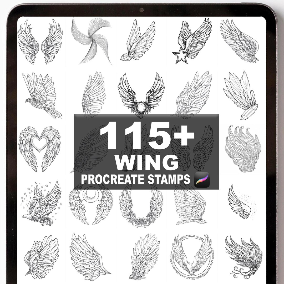 115+ Procreate Wing Brushes | Procreate Stamps | Instant Digital ...