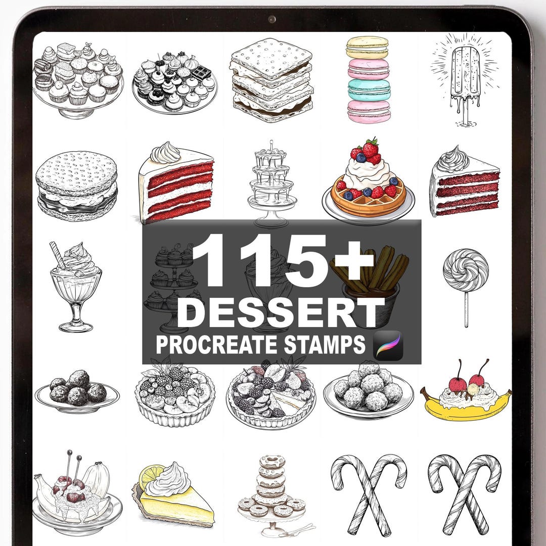 115+ Procreate Dessert Brushes | Procreate Stamps | Instant Digital ...
