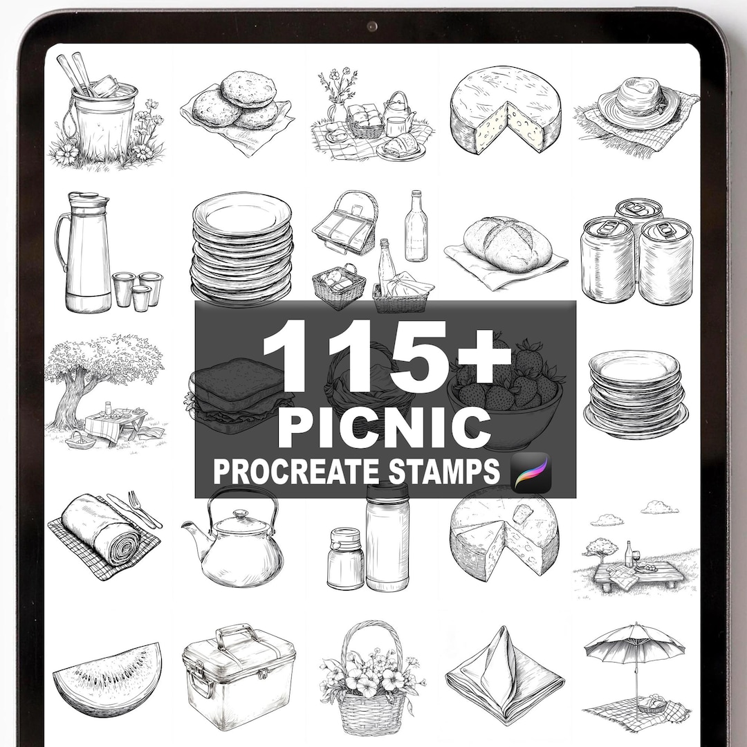 115+ Procreate Picnic Brushes | Procreate Stamps | Instant Digital ...
