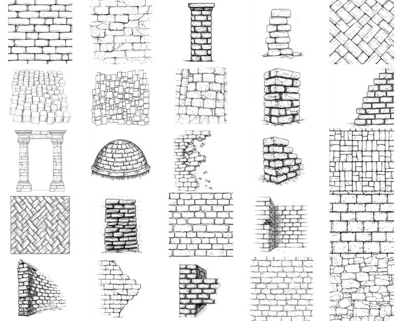 115+ Procreate Brick Wall Brushes | Procreate Stamps | Instant Digital ...