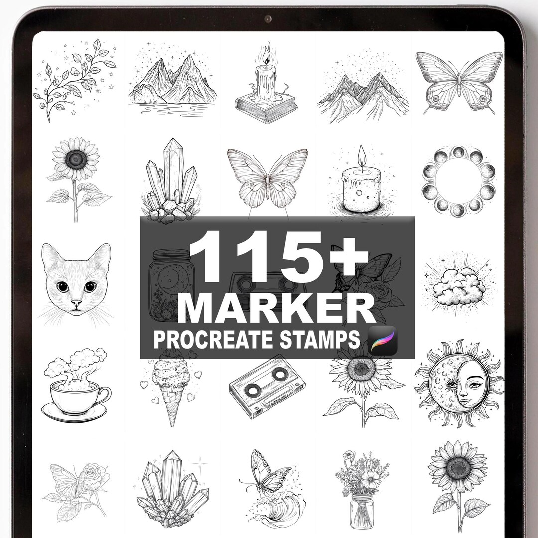 115+ Procreate Marker Brushes | Procreate Stamps | Instant Digital ...