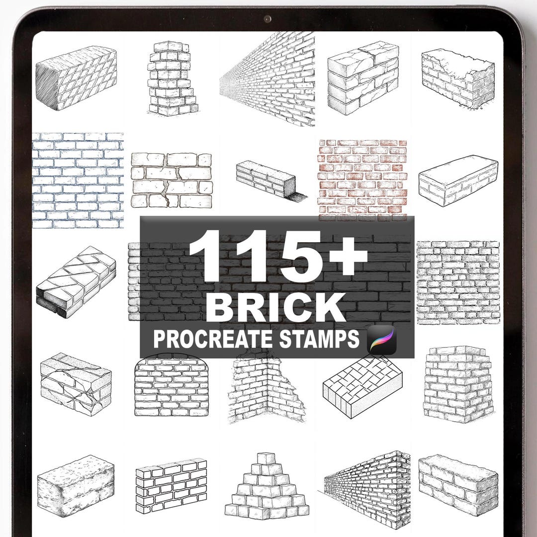 115+ Procreate Brick Brushes | Procreate Stamps | Instant Digital ...