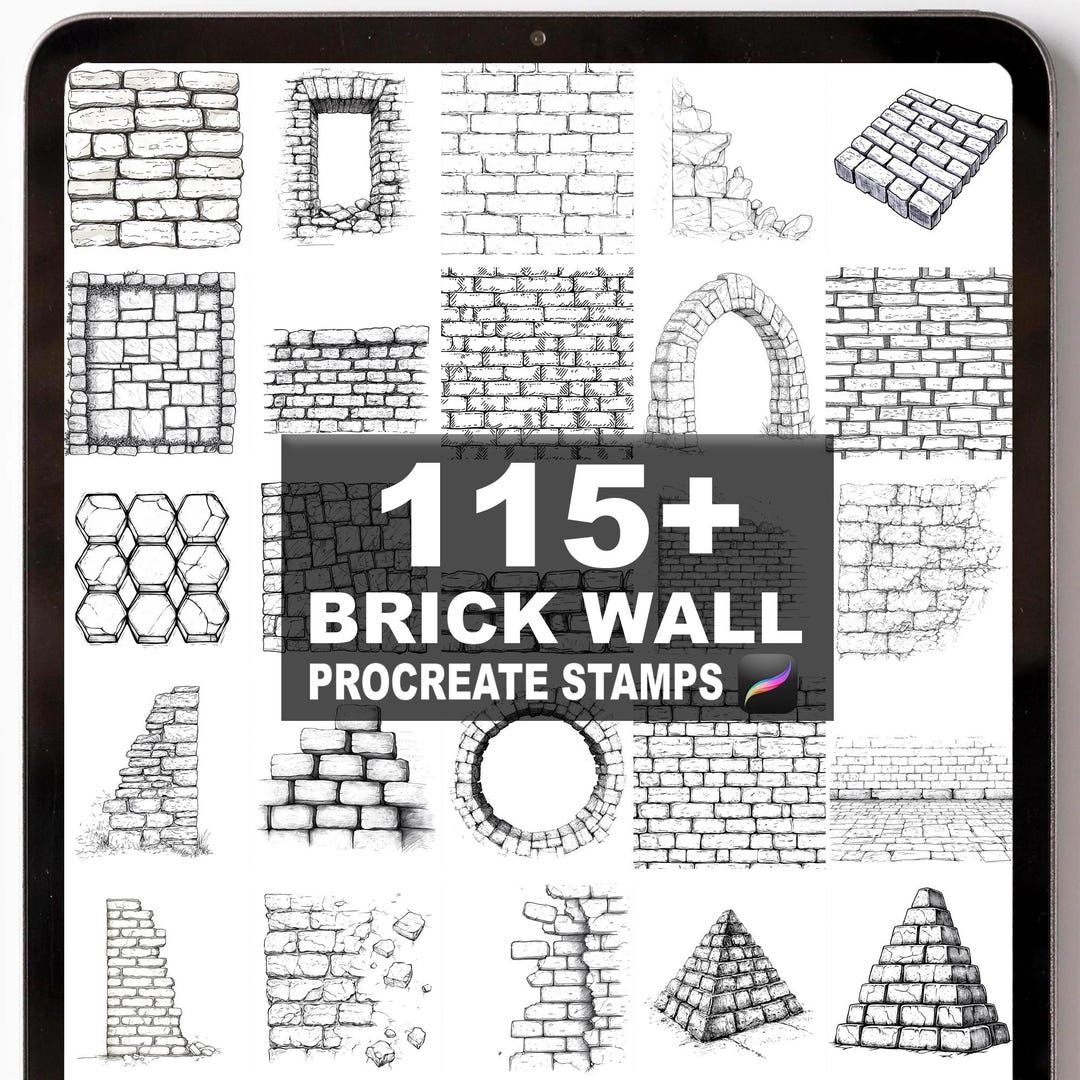 115+ Procreate Brick Wall Brushes | Procreate Stamps | Instant Digital ...