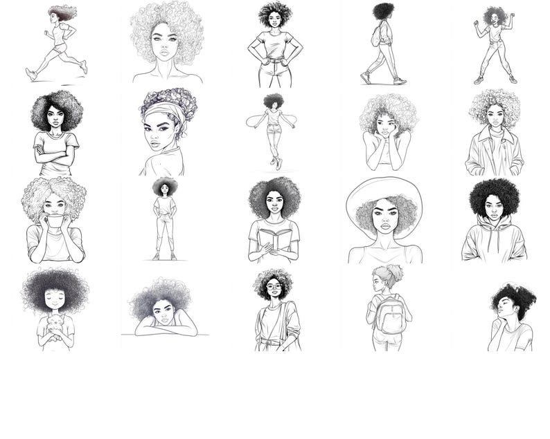 115+ Procreate Afro Girl Brushes | Procreate Stamps | Instant Digital ...