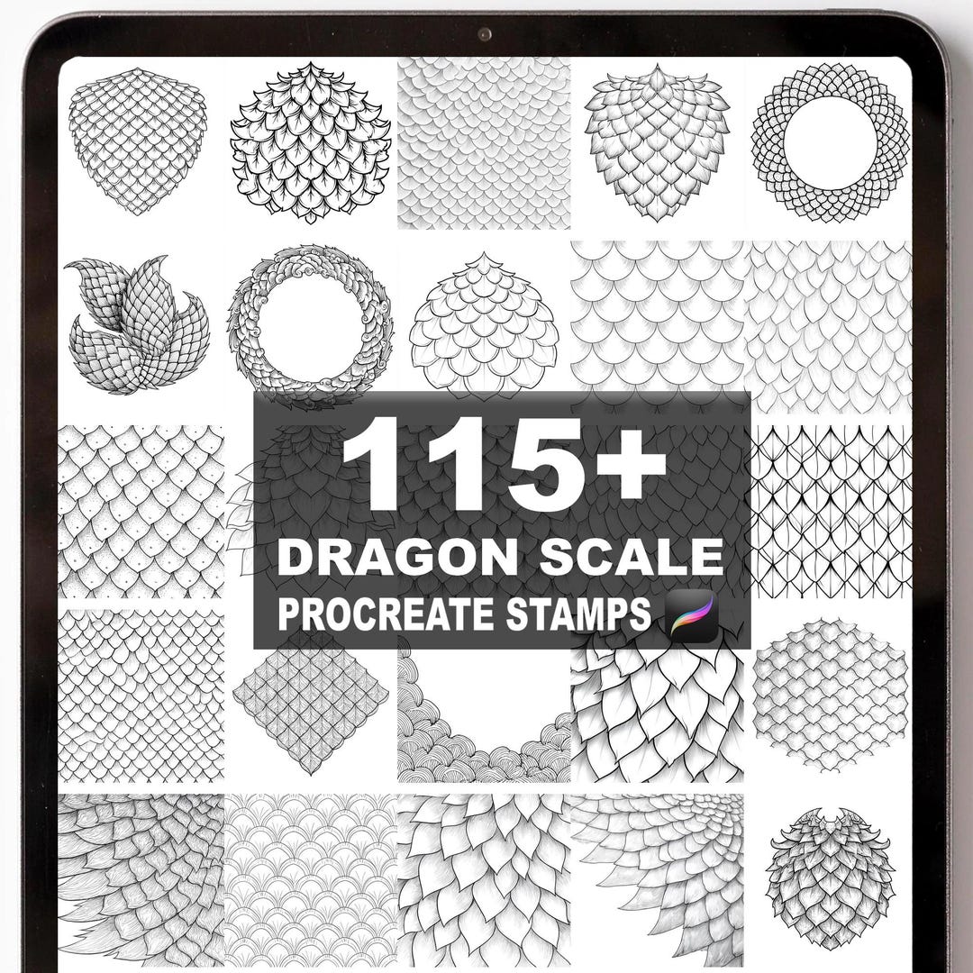 115+ Procreate Dragon Scale Brushes | Procreate Stamps | Instant ...