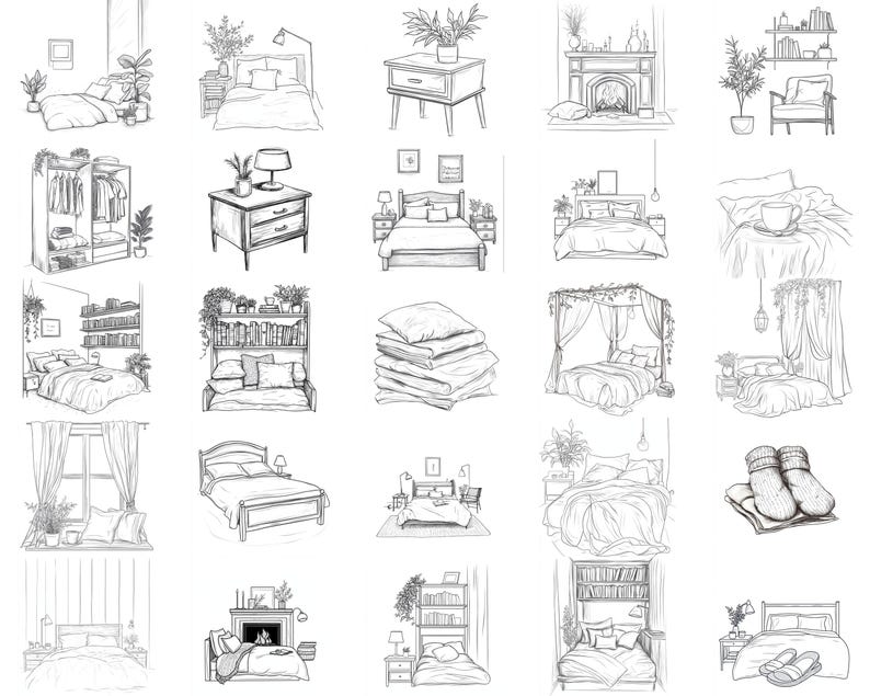 115+ Procreate Cozy Bedroom Brushes | Procreate Stamps | Instant ...