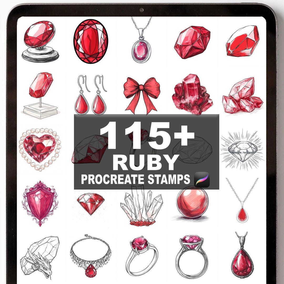 115+ Procreate Ruby Brushes | Procreate Stamps | Instant Digital ...