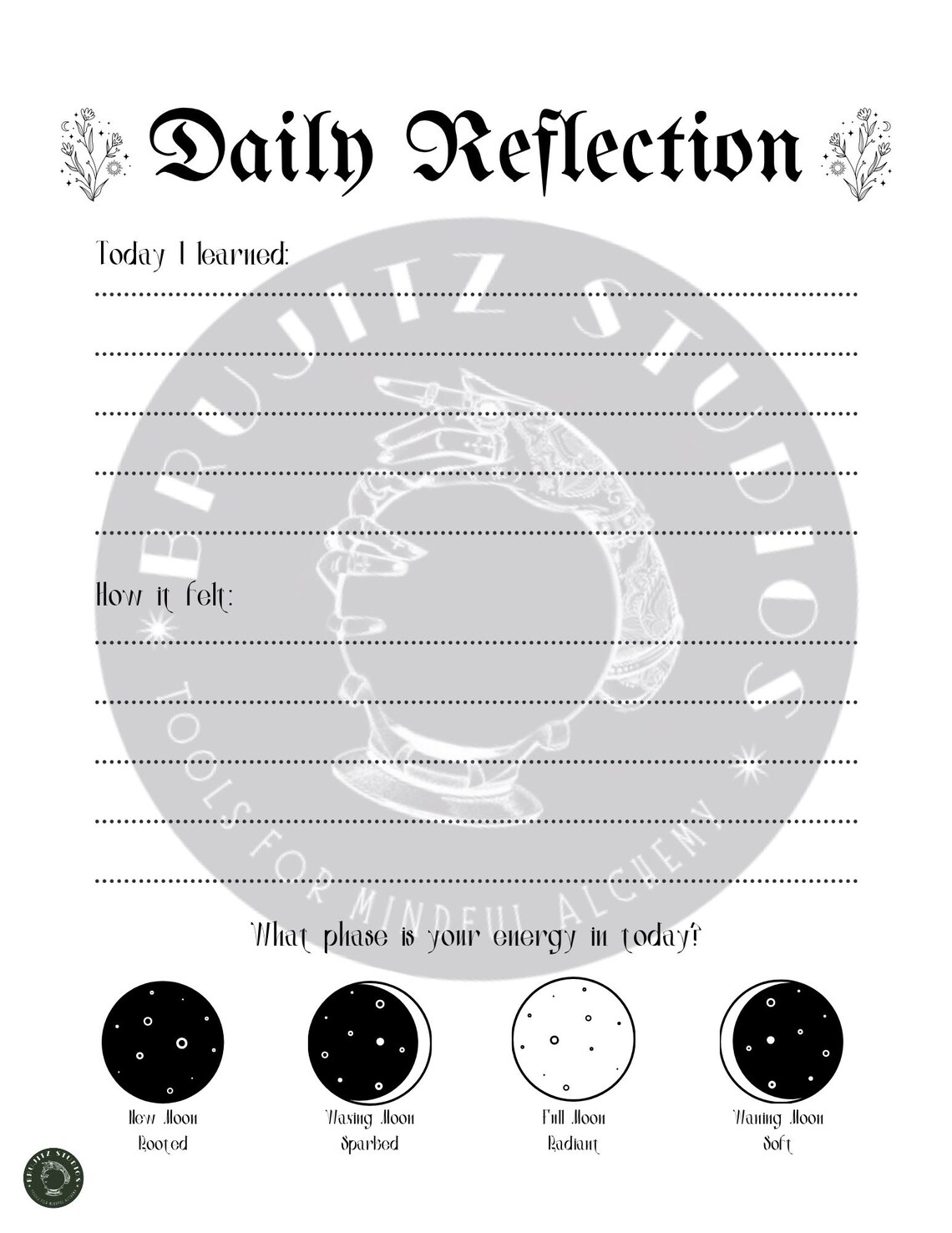 Cabinet of Curiosities | Printable Mindfulness Worksheet | Energy ...