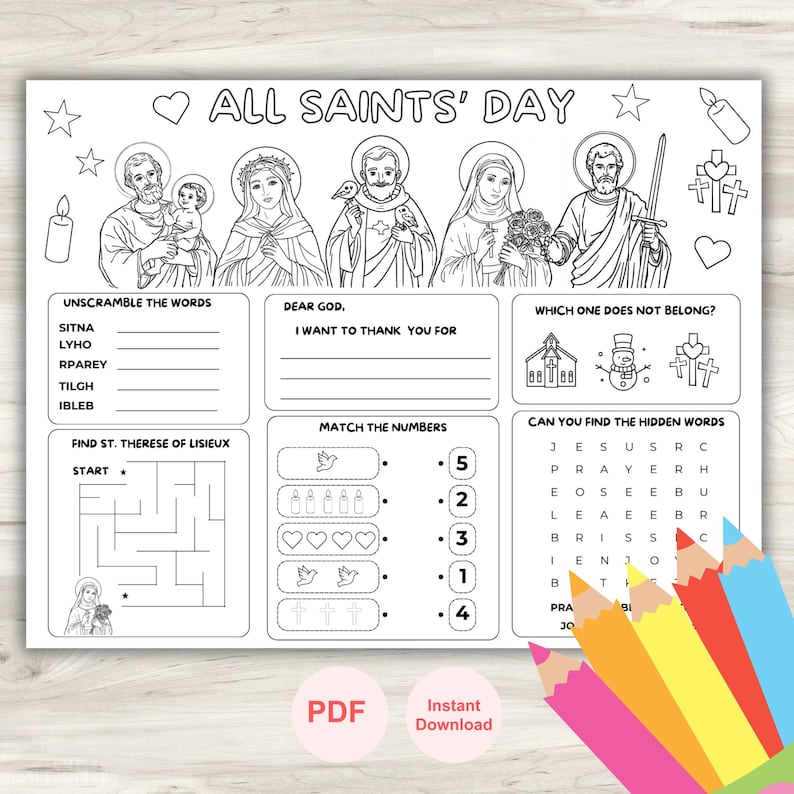 All Saints Day Activity, All Saints Day Crafts, All Saints Day ...