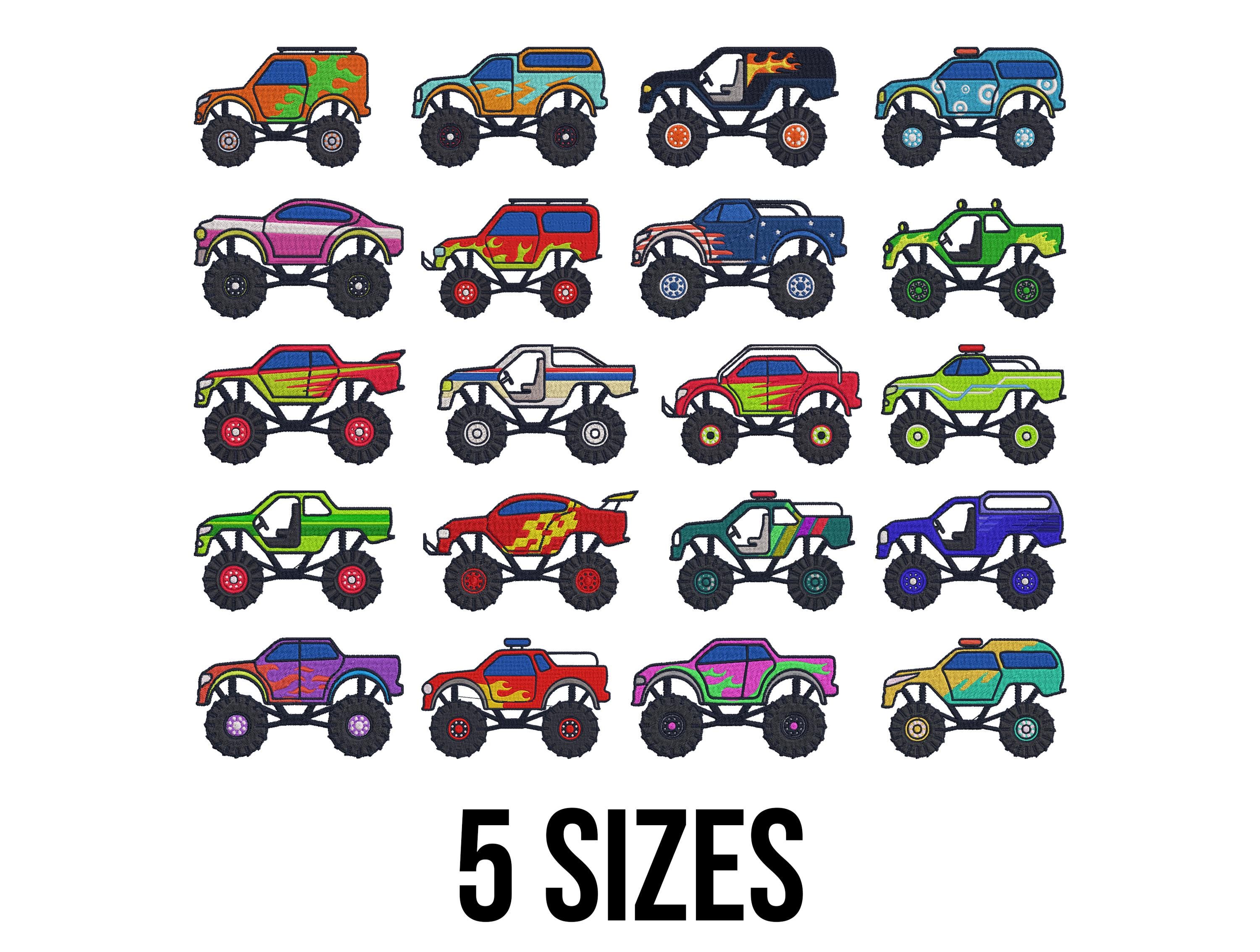 Monster Truck Bundle Embroidery Design - off Road Monster Truck ...