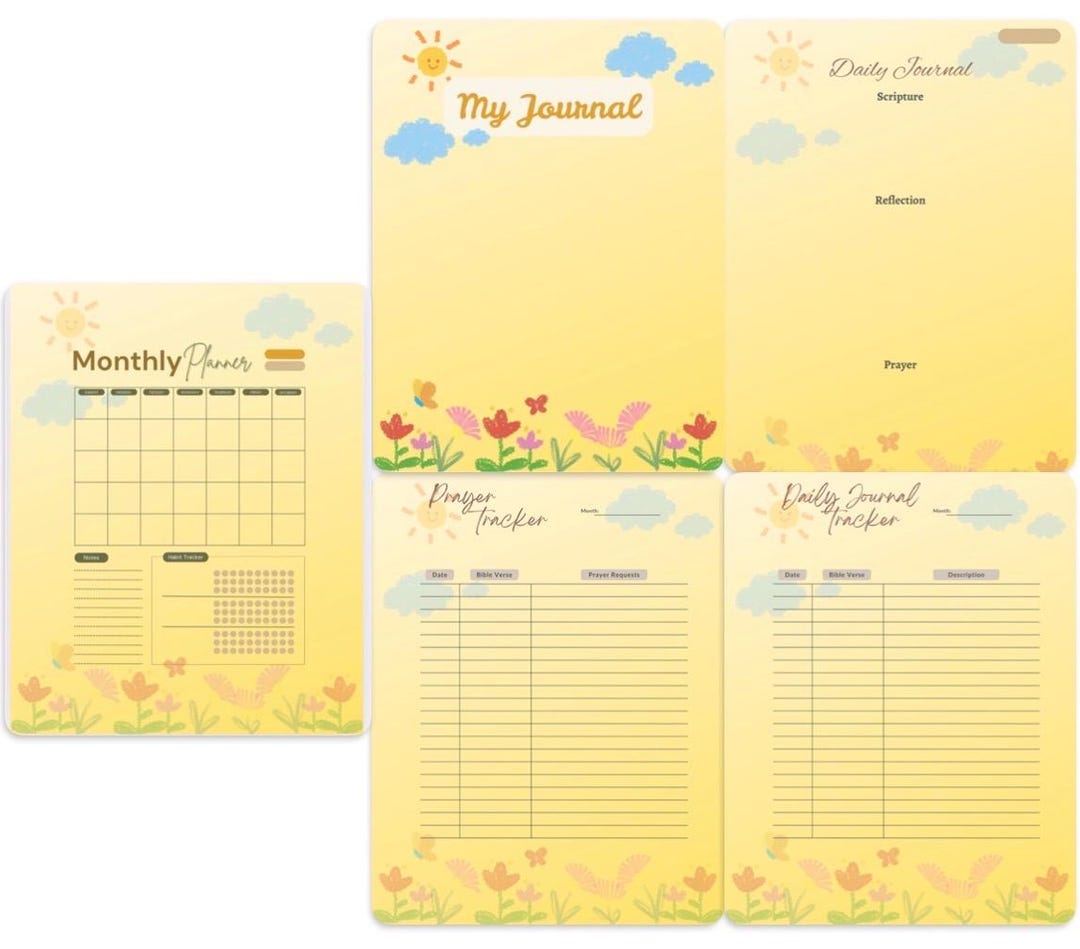 Cute Printable Bible Journal Tracker Calendar for Christians | Bible ...