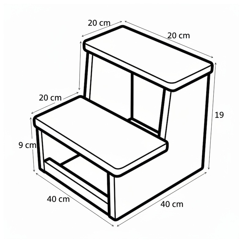 DIY Wooden Two Step Stool Plans Complete Measurements Easy Woodworking ...