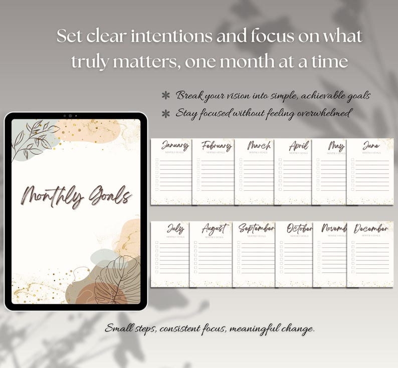 2026 Life Reset Planner, Goals, Vision Boards, Brain Dump & Self ...