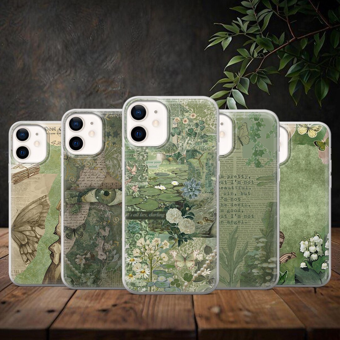 Green Phone Case Sage Green Earthy Cover for iPhone 17pro, 16, 15, 14 ...