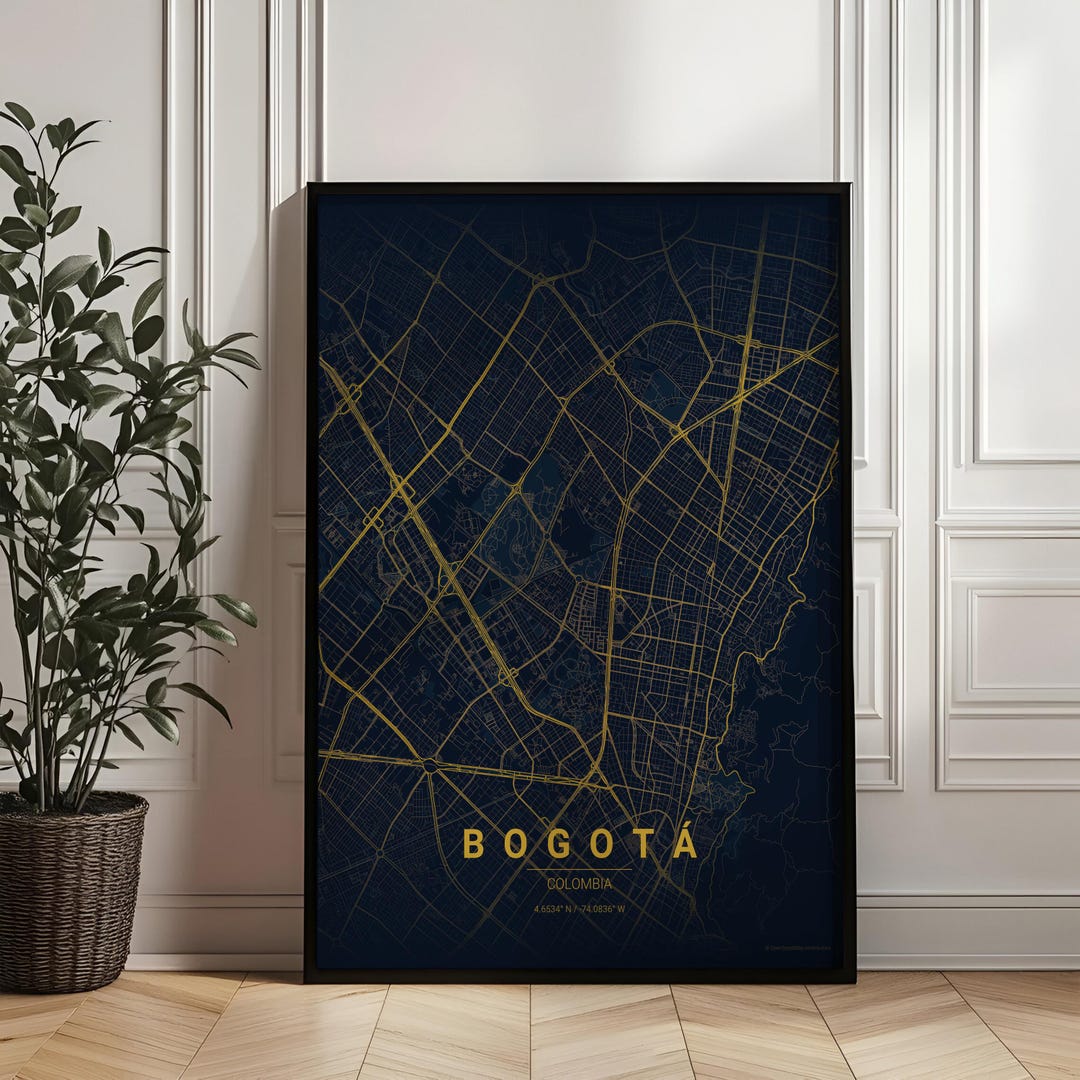 Bogotá Colombia Map Print, Minimalist City Art With Coordinates - Etsy