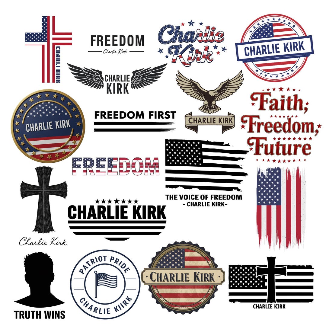 Charlie Kirk Freedom SVG PNG Bundle: Patriotic Designs (digital ...