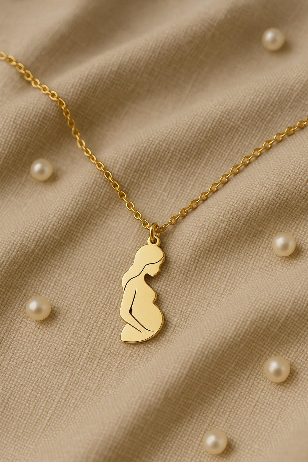 Sterling Silver Pregnant Woman Necklace | Maternity Jewelry - Etsy
